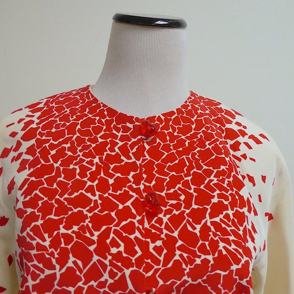 David Hayes | Jackets & Coats | David Hayes Cream Red Vintage Silk ...